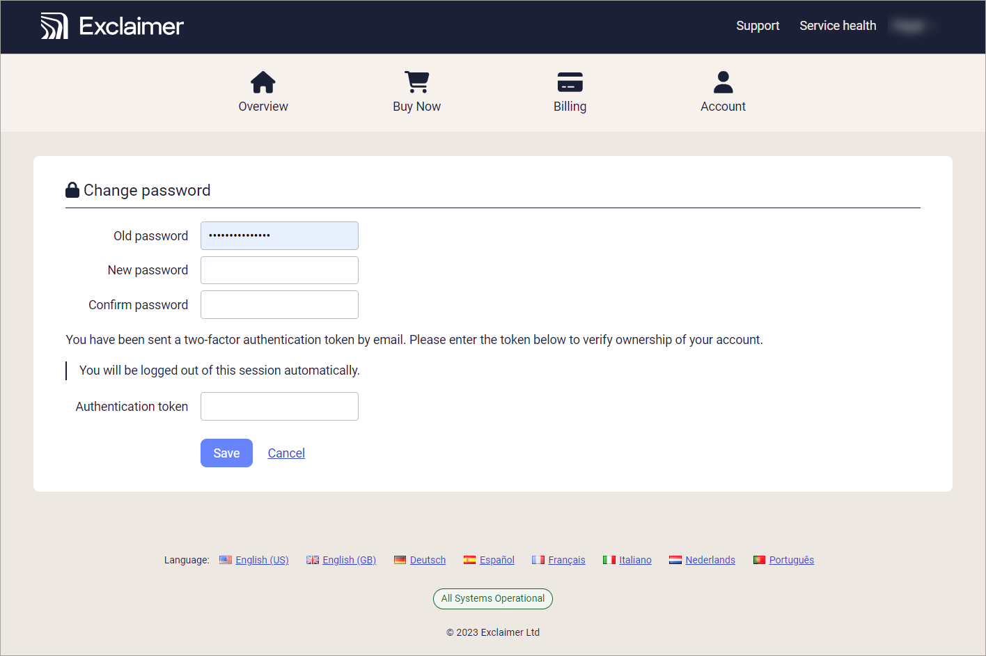 Ändern Sie das Exclaimer Passwort – Exclaimer Wissensdatenbank